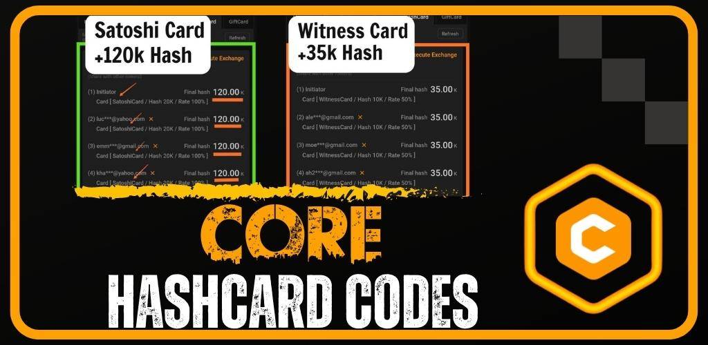 How to Use CORE Hashcard Codes